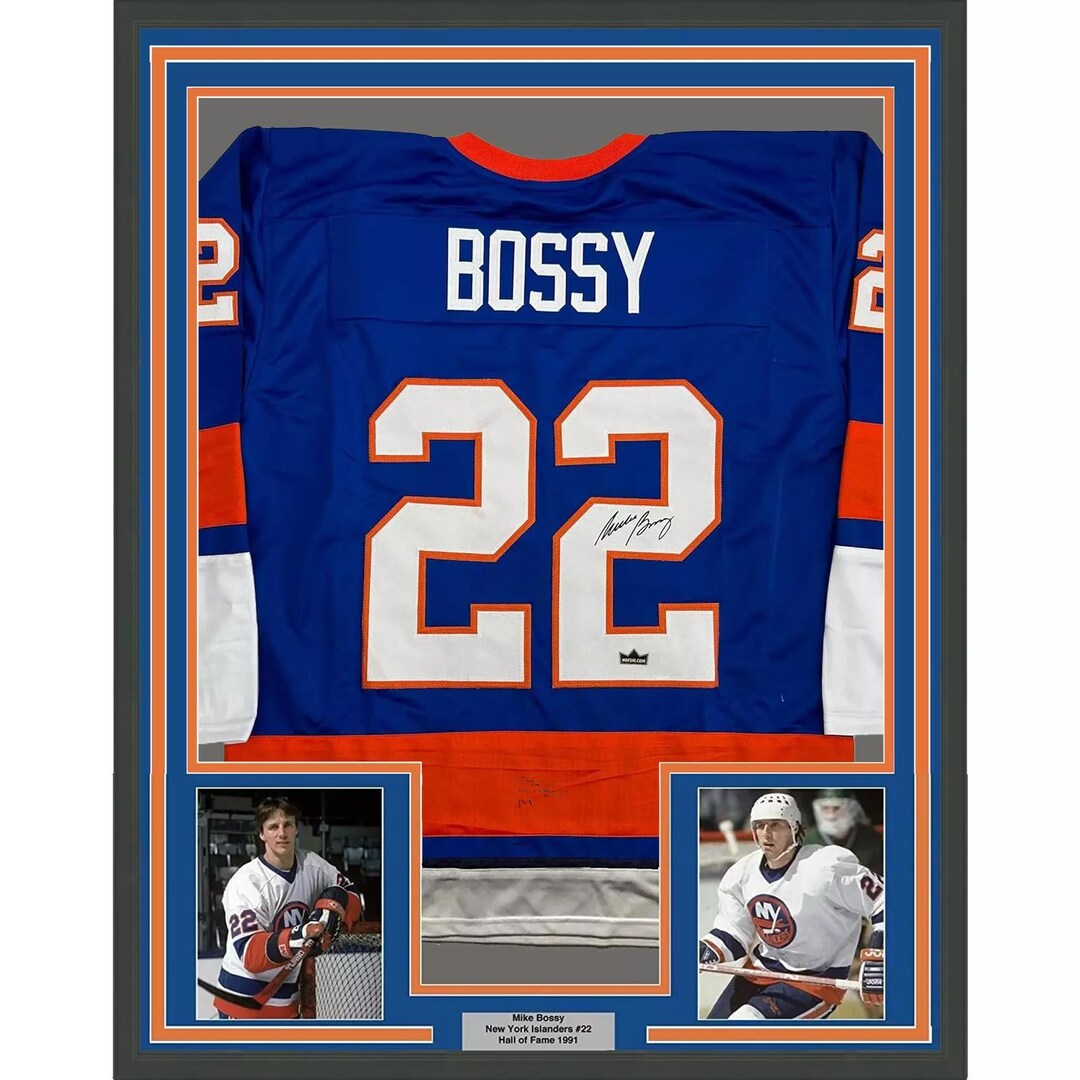 Mike Bossy Autographed Signed Framed New York Islanders Jersey AJ COA ...