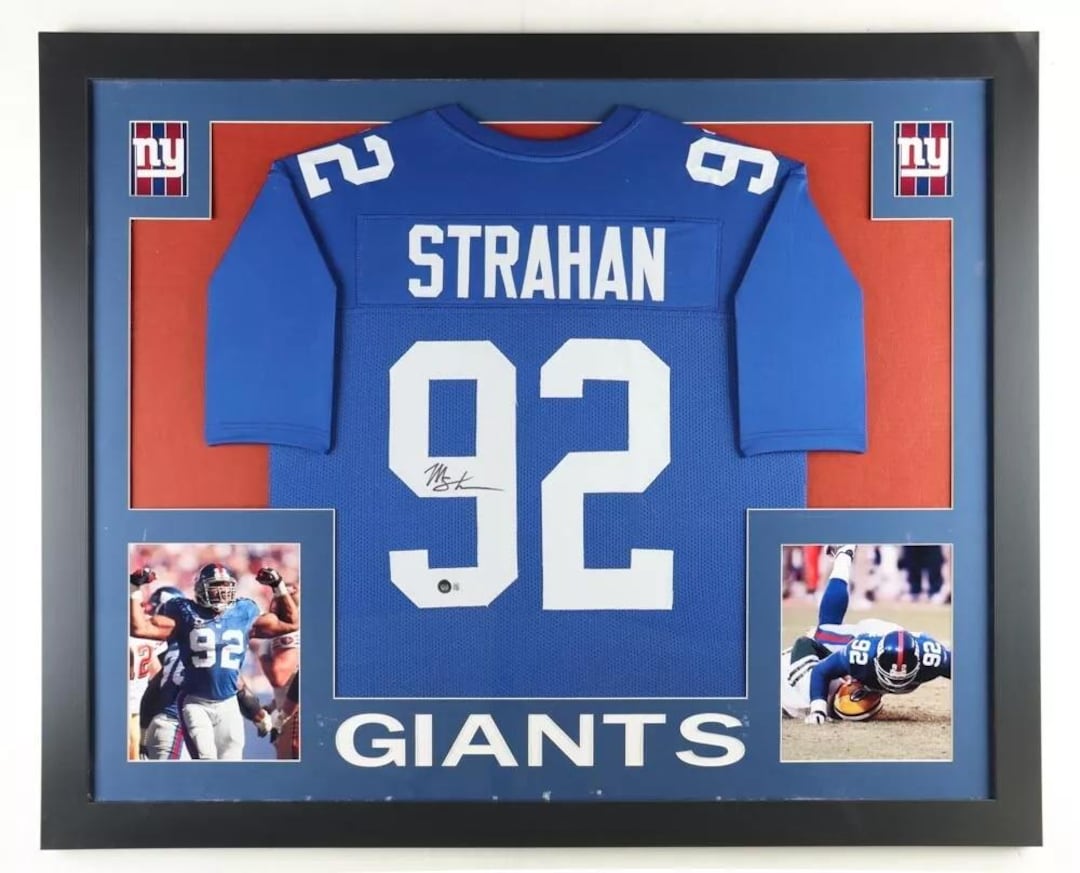 Michael Strahan Autographed Signed Framed New York Giants Jersey ...