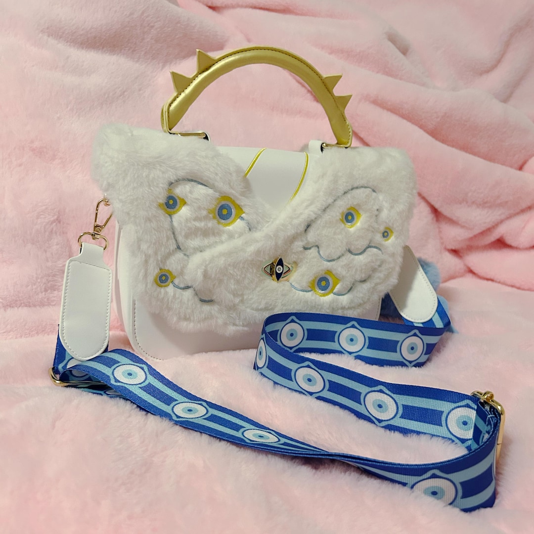 Angel Seraphim Purse: Vegan Leather Shoulder Fluffy White Wing Gold ...
