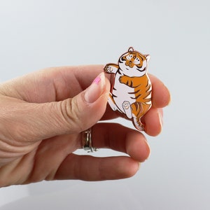 Tiger Pin, Fat Tiger Pin, Cute Fat Tiger, Orange Tiger Enamel Pin ...