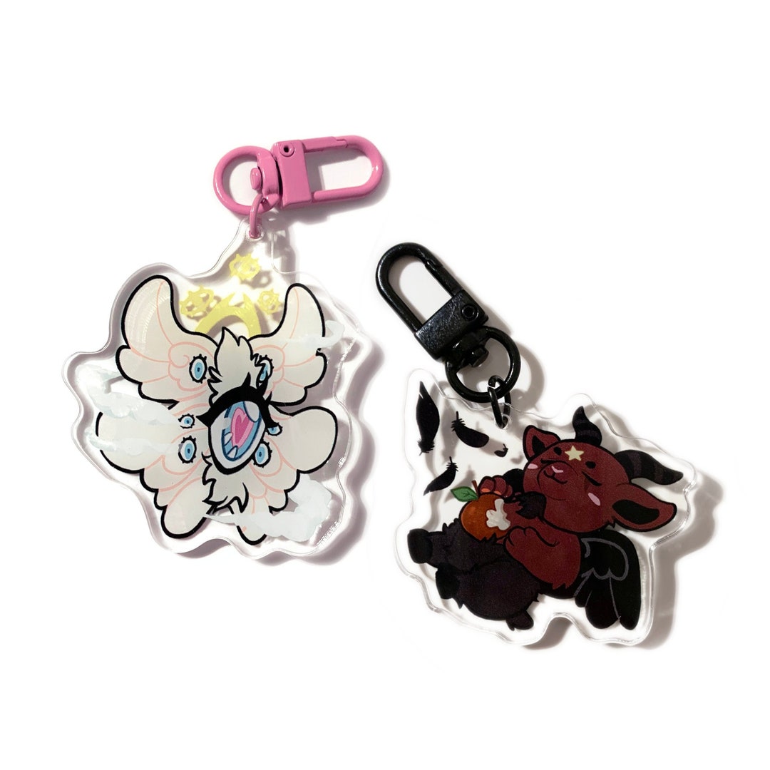 Cute Kawaii Angel and Demon Clear Acrylic Keychains | Seraph Keychain ...