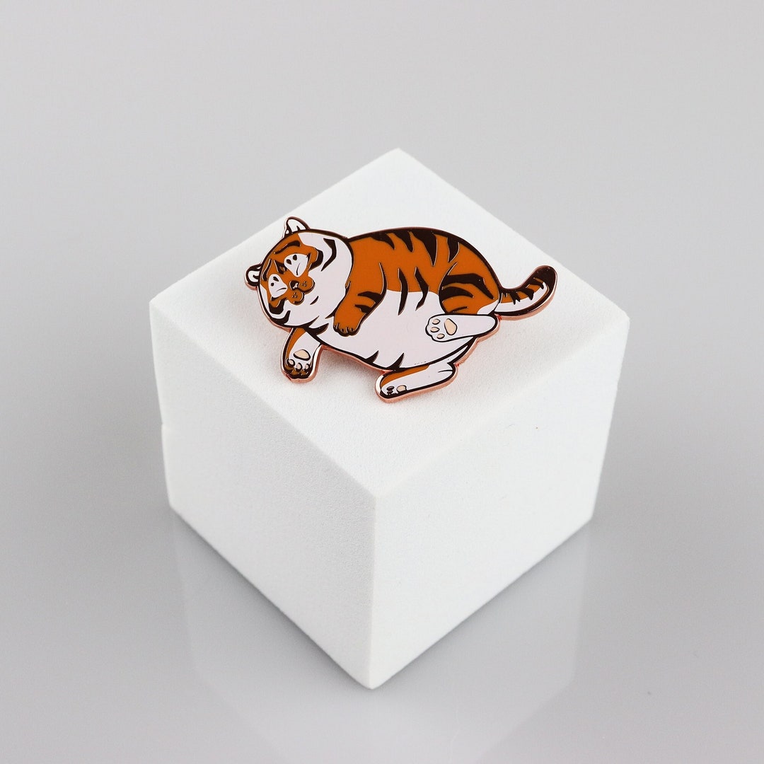 Tiger Pin, Fat Tiger Pin, Cute Fat Tiger, Orange Tiger Enamel Pin ...