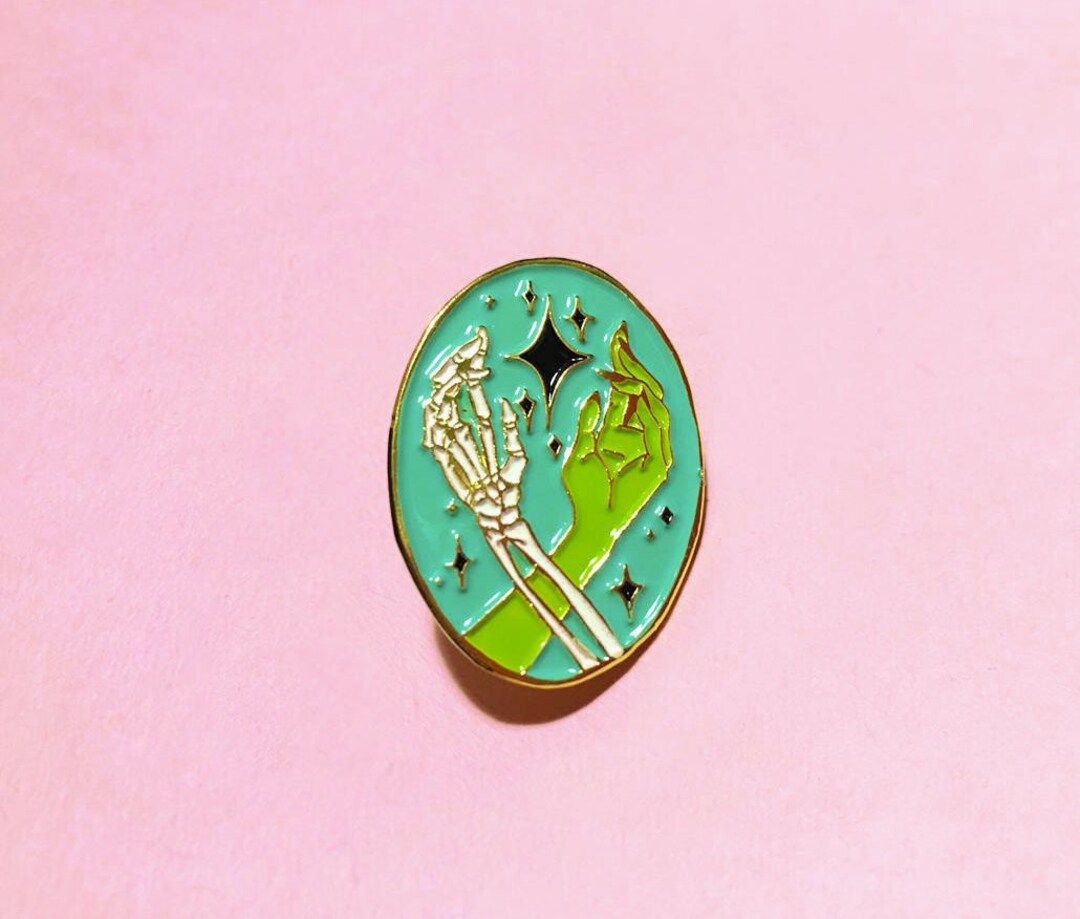 Black Magic Enamel Pin: Monster Girl, Skeleton Hands, Gold Plated - Etsy