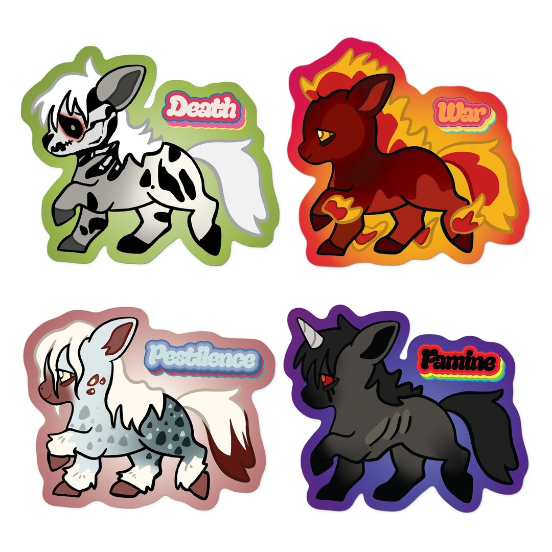 Four Horsemen Pony Stickers: Apocalypse Ponies - Etsy