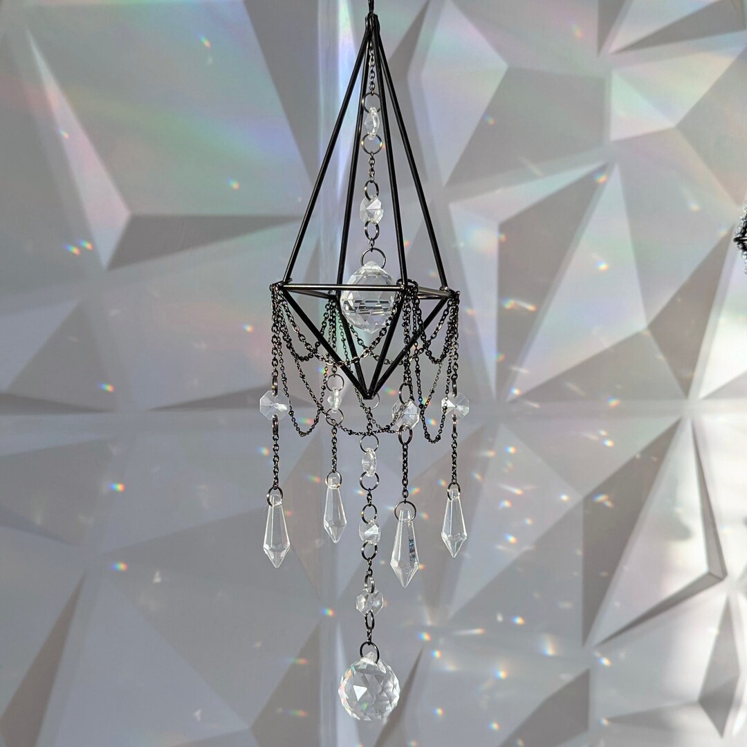 Crystal Suncatcher, Witchy Prism, Boho Hanging Decor - Gothic Housewarming Gift - Celestial ...