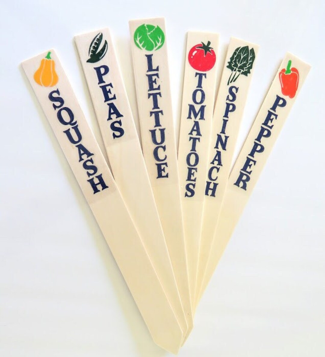 Wooden Vegetable Plant Labels: Garden Markers, Set of 6 - Etsy