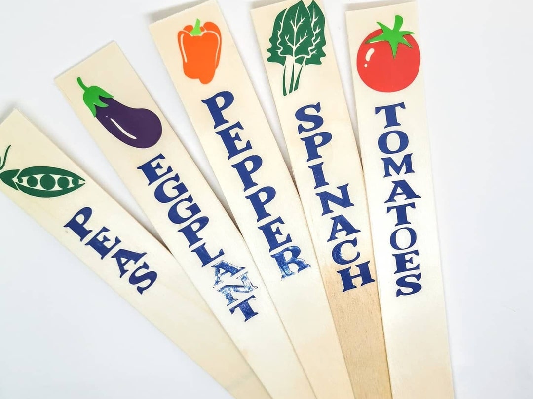 Wooden Plant Labels for Vegetables, Vegetable Labels, Garden Tags ...