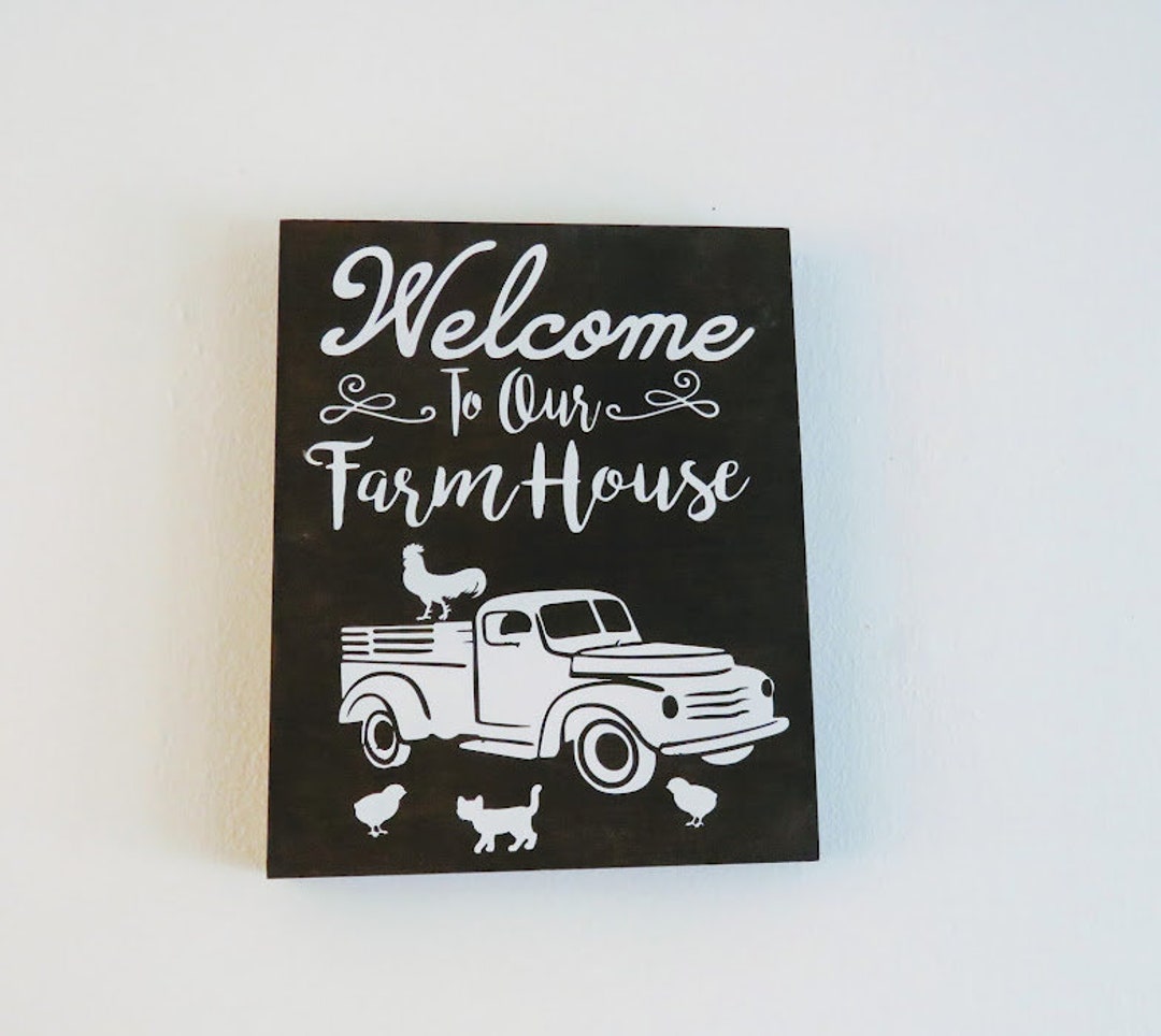 Rustic Wooden Welcome Sign: Farmhouse Home Decor - Etsy