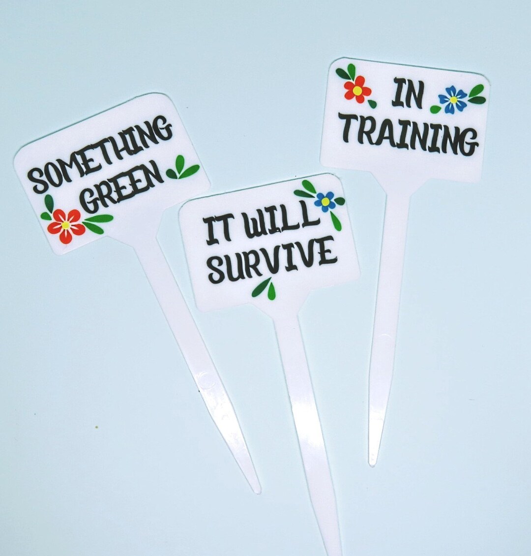 Funny Plant Labels Set C, Plastic Labels, Plant Markers, Indoor Plant ...