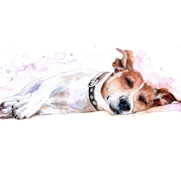 Jack Russell Terrier Art Print by Artist DJ Rogers - Etsy Hong Kong