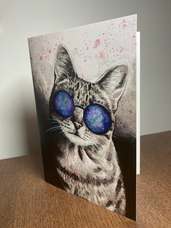 Cat With Glasses Galaxy
