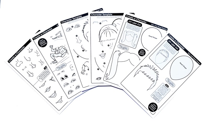 How to Draw Cartoon Faces, Printable Cartoon Kit, Easy Step by Step ...