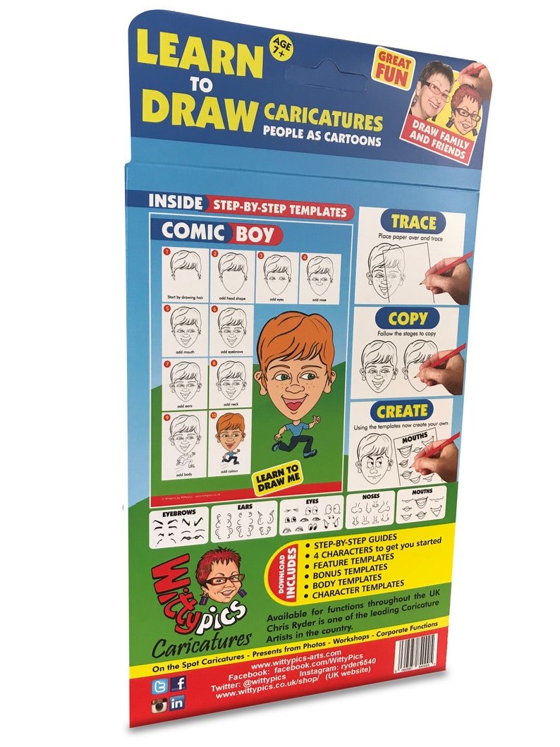 Learn to Draw Cartoon Faces This Kit Has All You Need to Get - Etsy