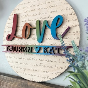 Love is Love Custom Wedding Sign | LGBTQ Wedding Gift | Gay Pride Gift ...