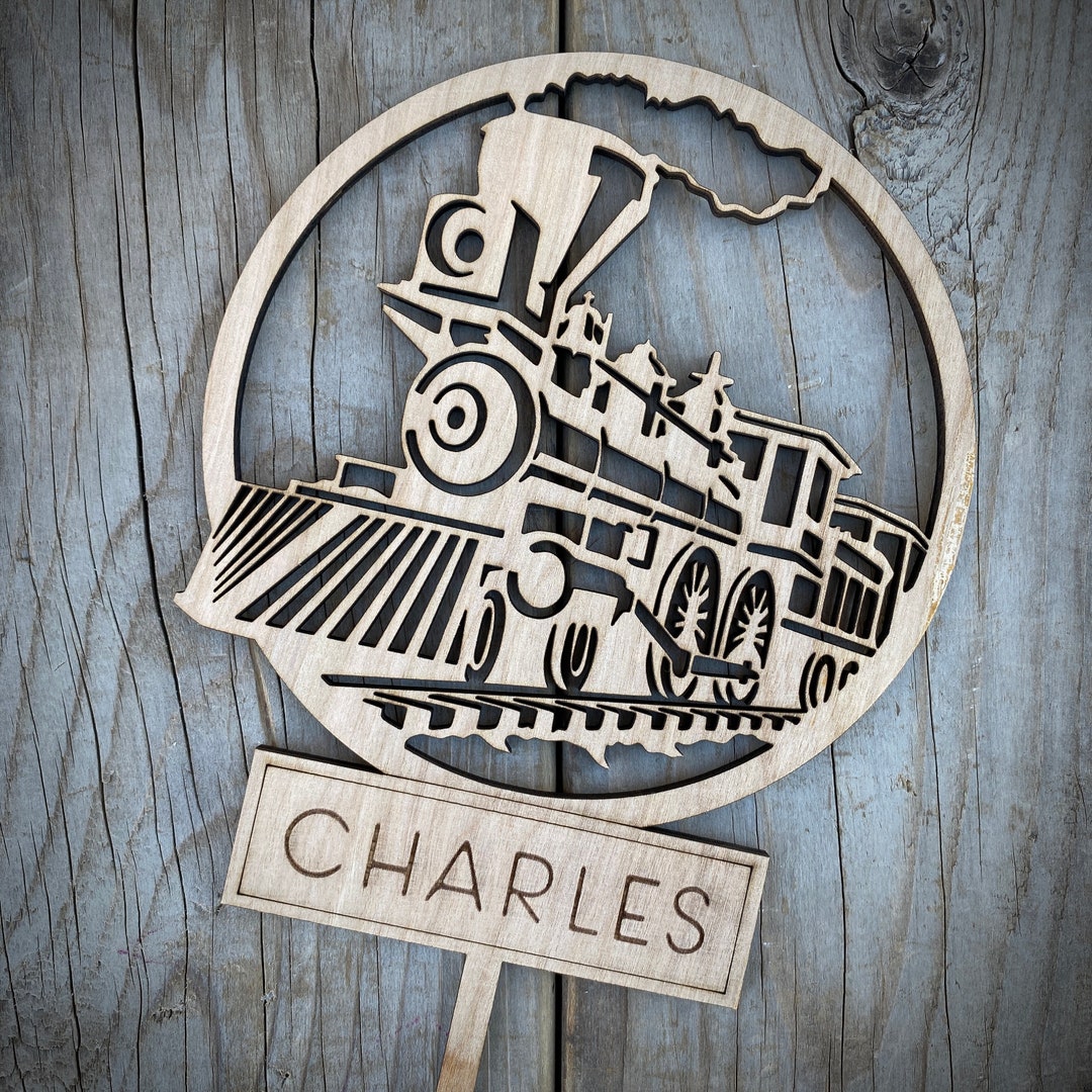 Train Cake Topper With Name, Custom Cake Topper, Chugga Chugga Two Two ...