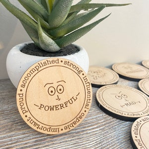 Emotion Tokens | Feeling Coins | Wooden Emotion Faces | Social ...