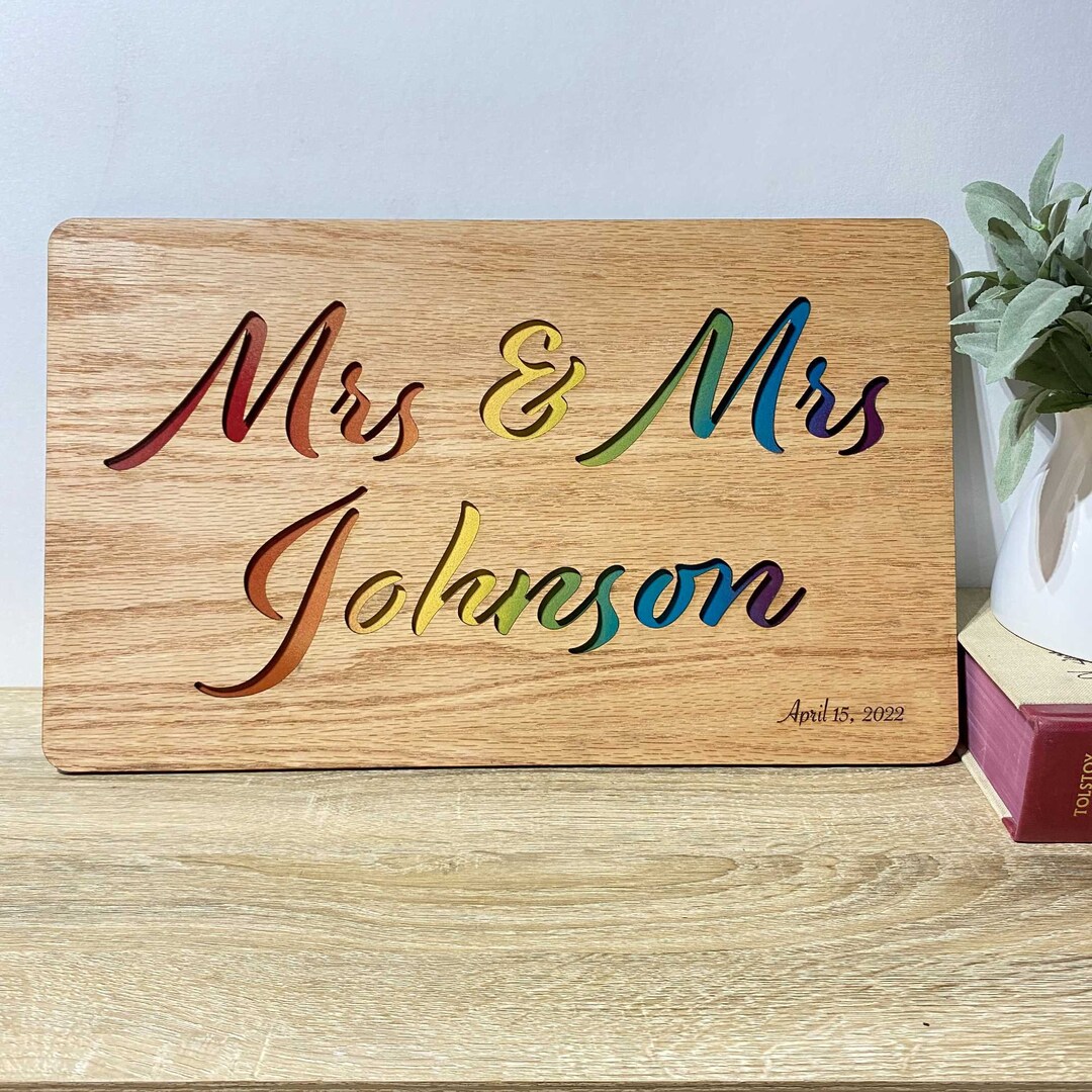 Gay Wedding Sign LGBTQ Wedding Sign Mrs and Mrs Sign Mr and - Etsy