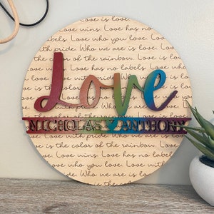 Love is Love Custom Wedding Sign | LGBTQ Wedding Gift | Gay Pride Gift ...