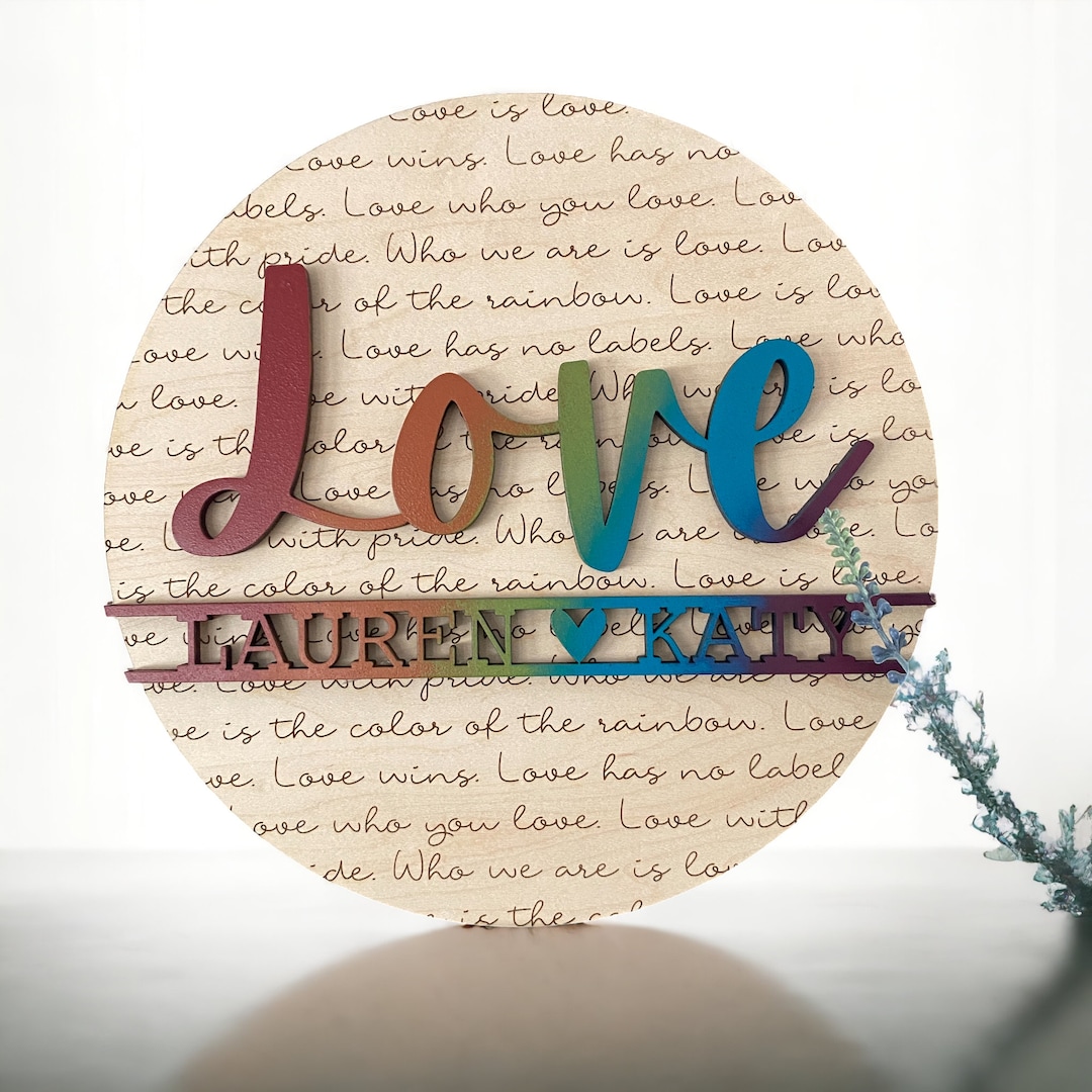 Love is Love Custom Wedding Sign | LGBTQ Wedding Gift | Gay Pride Gift ...