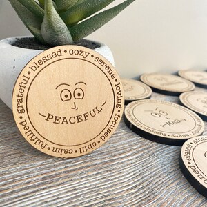 Emotion Tokens | Feeling Coins | Wooden Emotion Faces | Social ...