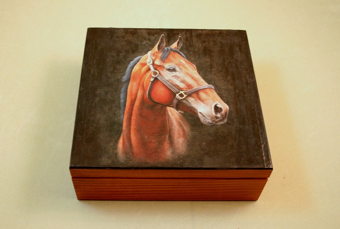 Horse Keepsake Box: Wooden Jewelry Organizer, Jockey Gift - Etsy