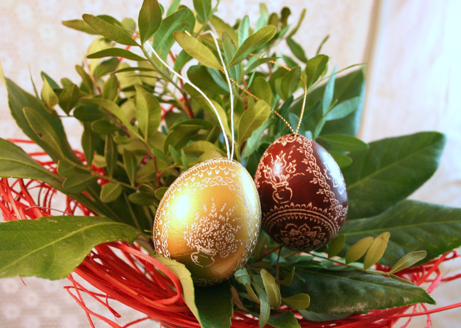 5 Pcs Gold Easter Eggs, Real Chicken Eggs, Golden Eggs, Pysanka, Gold ...