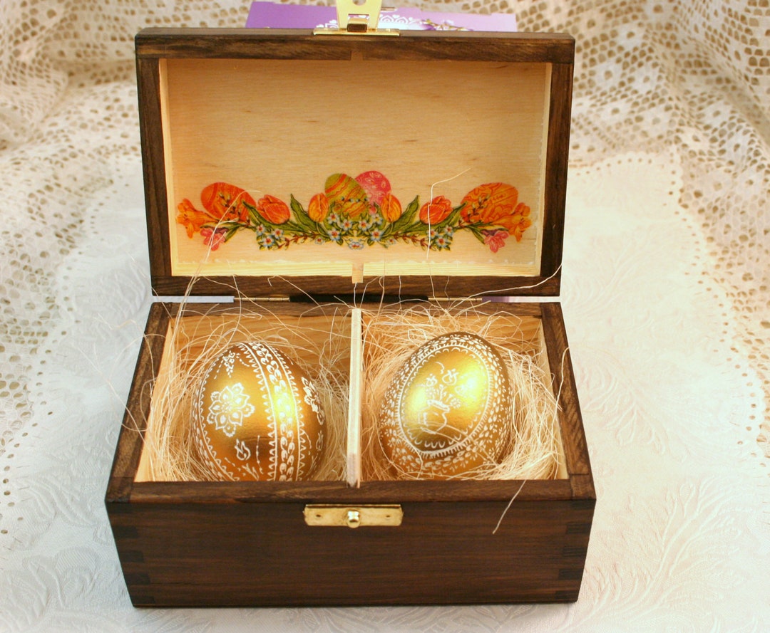 Wooden Box With Orchestra of Bunnies, Box With Easter Eggs, Box With ...