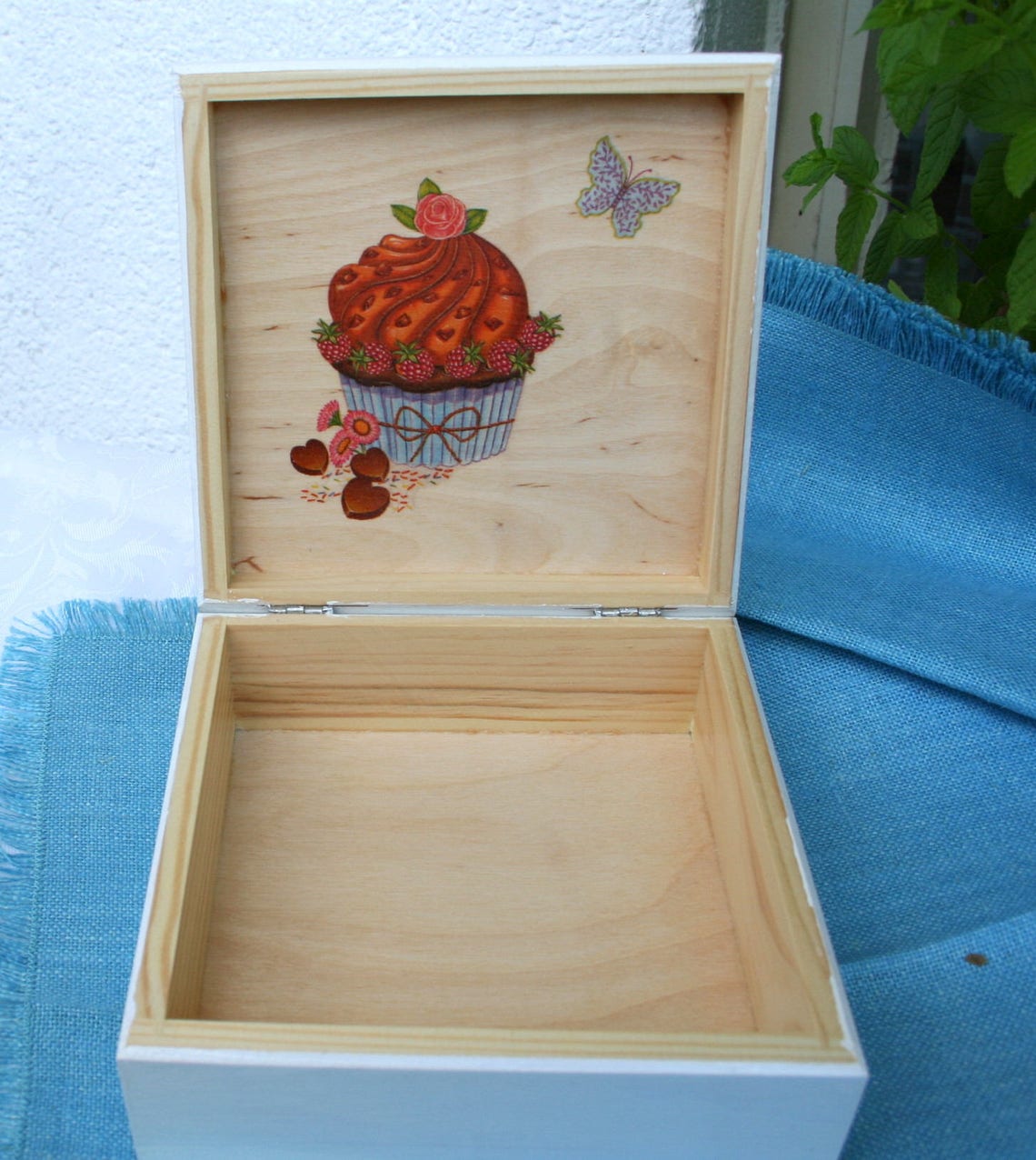 Wooden Box Girl With Flowers Treasure Box for Little | Etsy