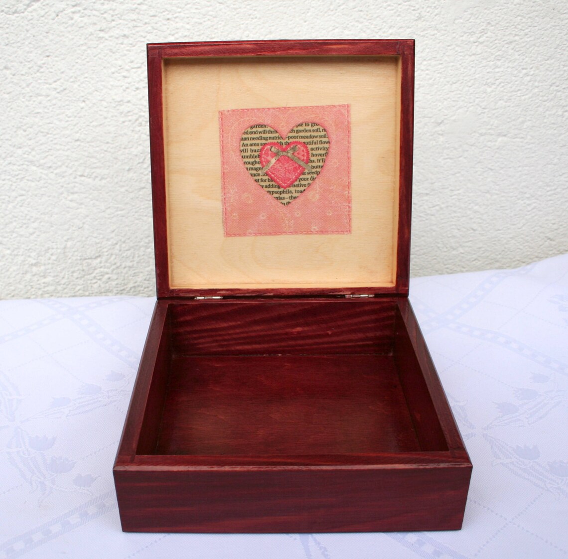 Wooden Box With Romantic Roses Floral Box Rose Design | Etsy