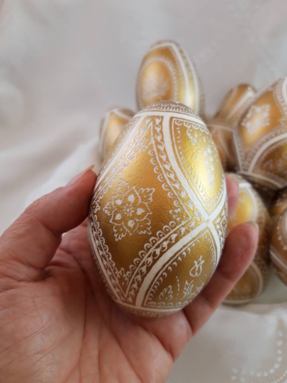 Golden Easter Eggs 1x Gold Goose Egg Handmade Pysanky Eggs - Etsy
