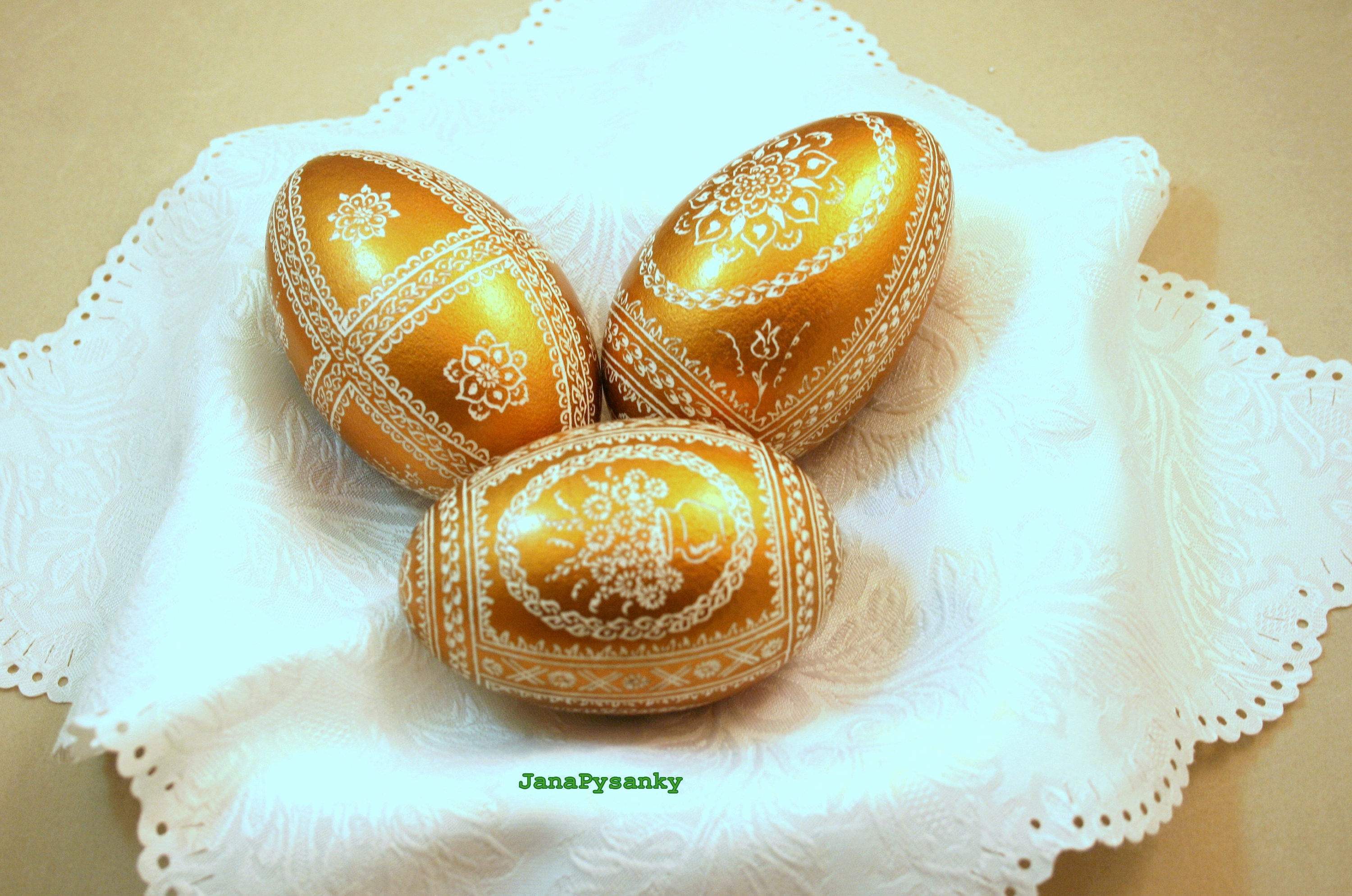 3 Pcs Golden Goose Eggs Set of 3 Pieces of Easter Eggs Gold | Etsy