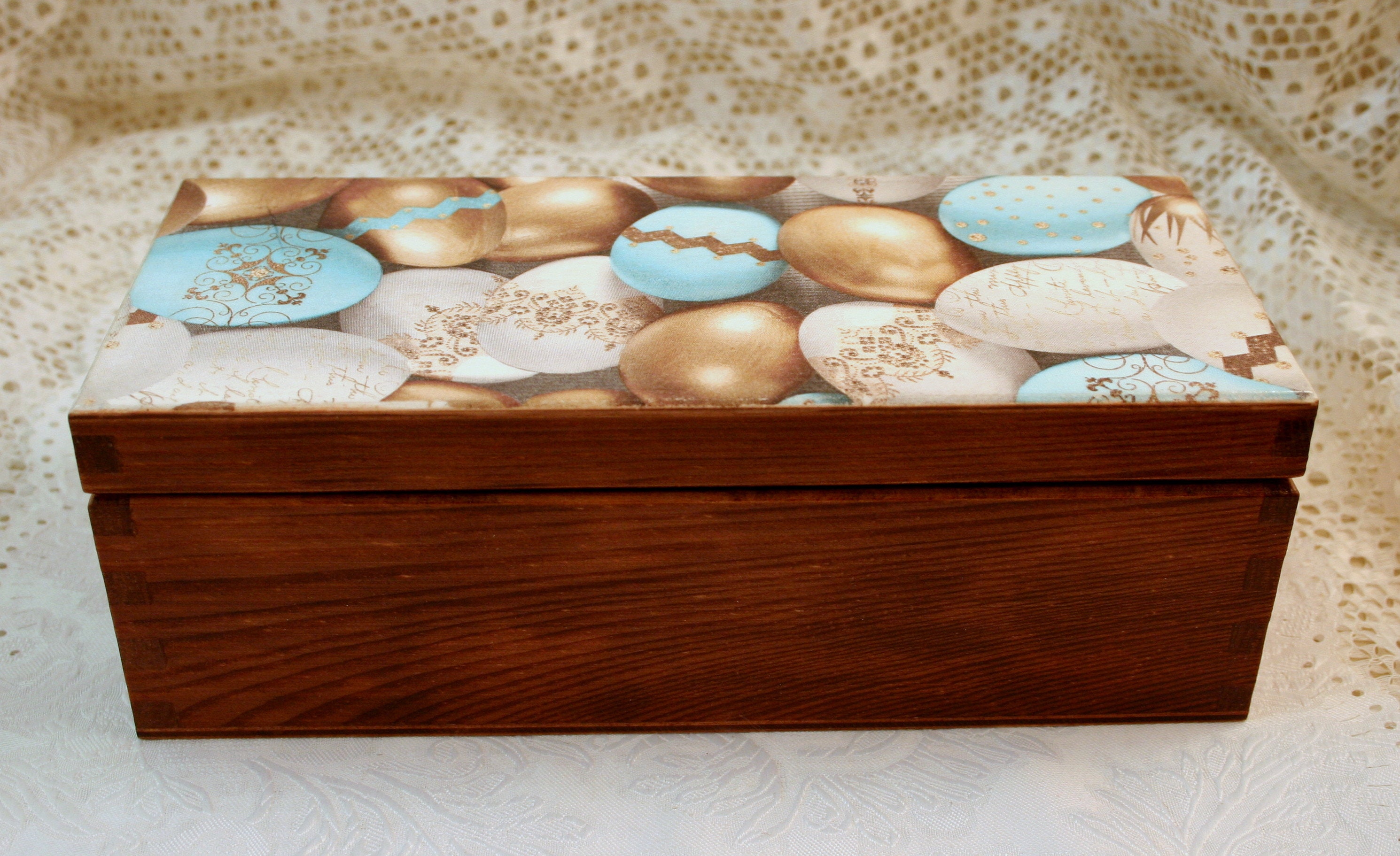 Three Pysanky With Wooden Box Easter Eggs on Real Hen Eggs - Etsy