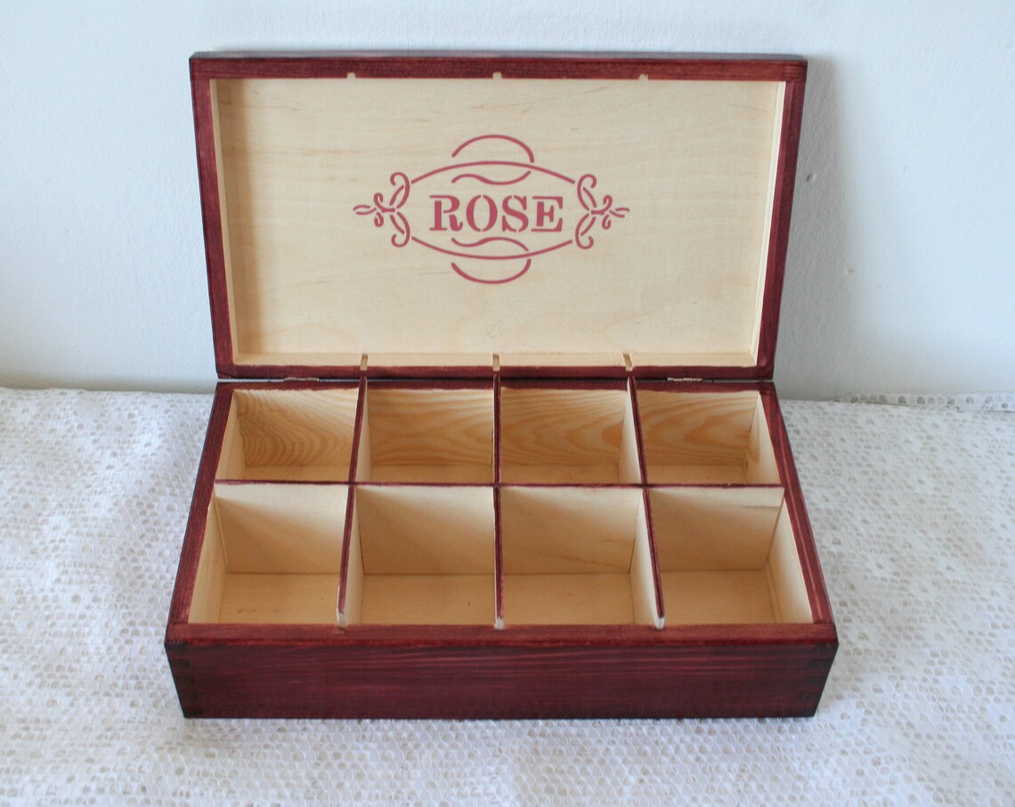 Tea Box With Roses Large Tea Box Home Sweet Home Tea Bag - Etsy