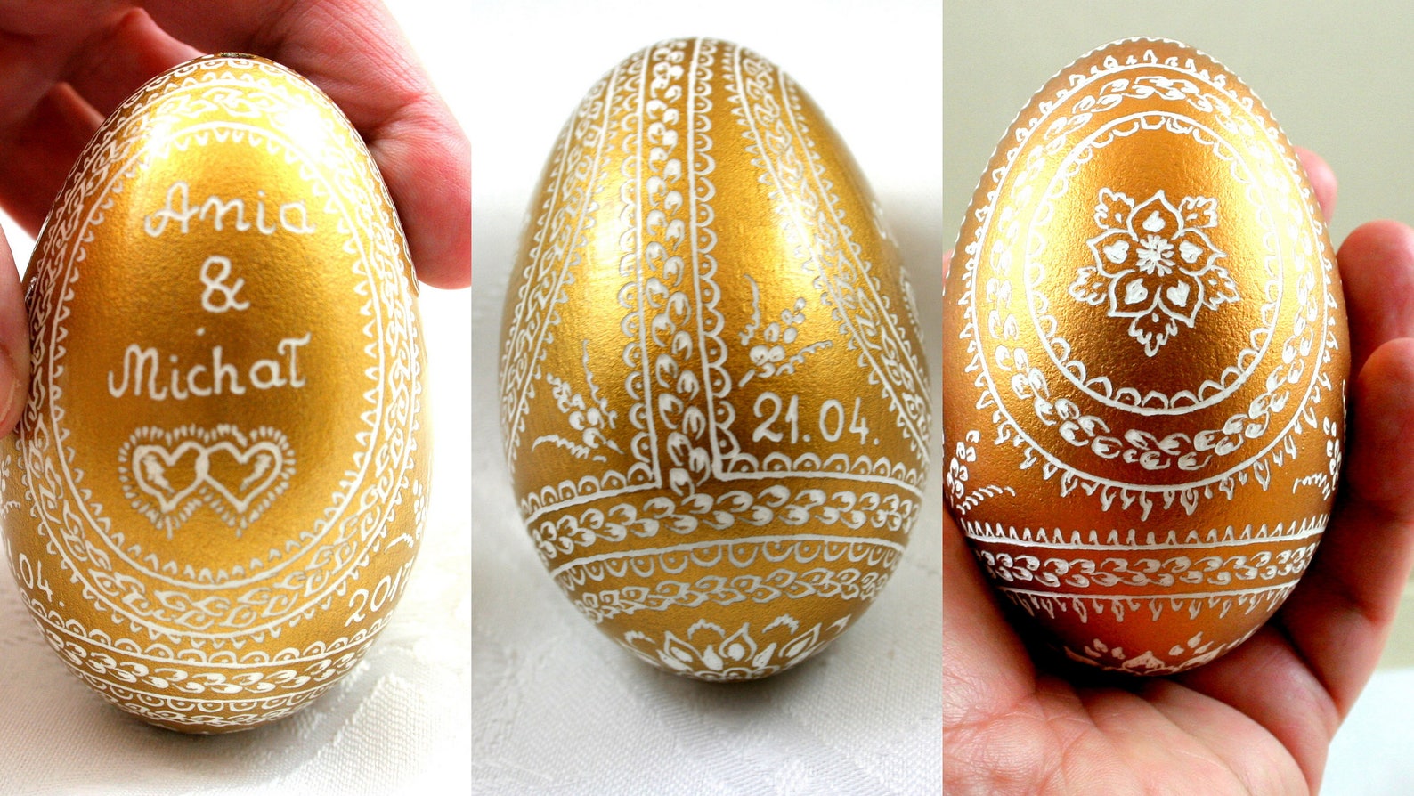 Personalisierte Ostereier goldene Eier große echte Gänseier - Etsy.de