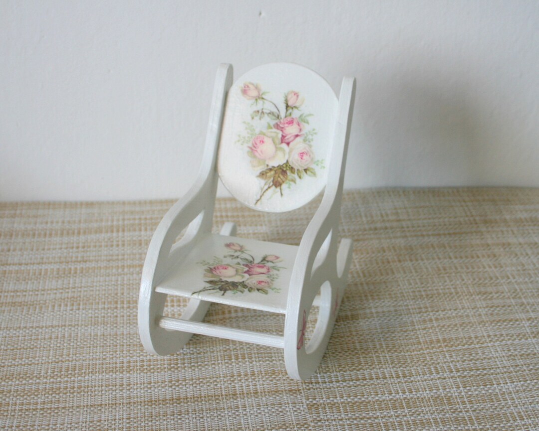 Rocking Chair for Doll, Wooden Furniture for Doll, Dollhouse Furniture ...