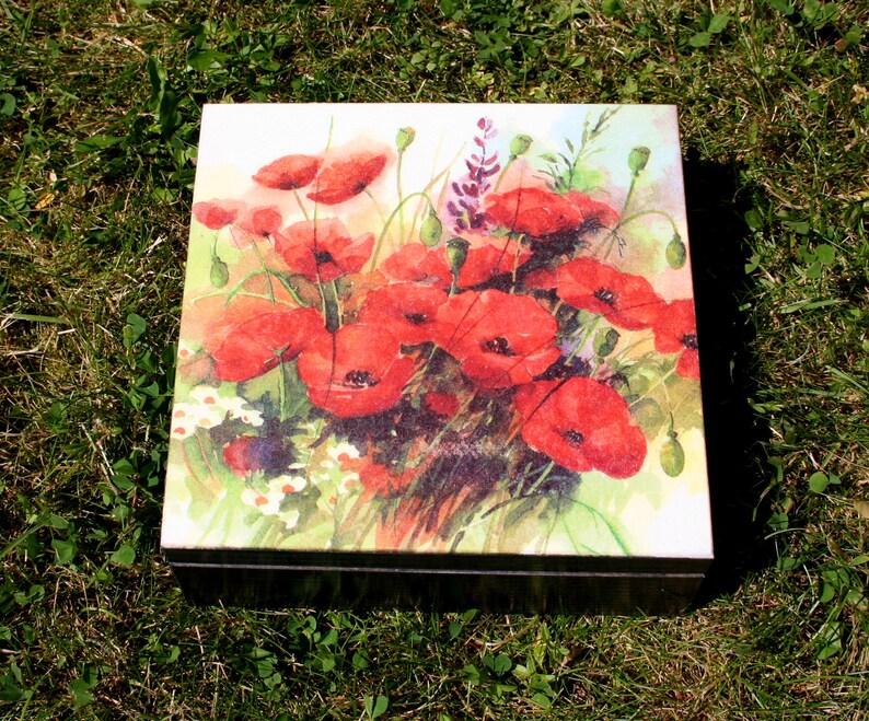 Wooden Box Poppy Flowers Box Poppies Keepsake Box Jewerly - Etsy