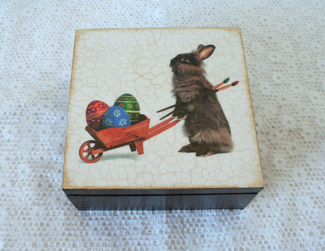 Box Easter Bunny, Box With 4 Pcs Pysanky, Box With Real Pysanky Eggs ...