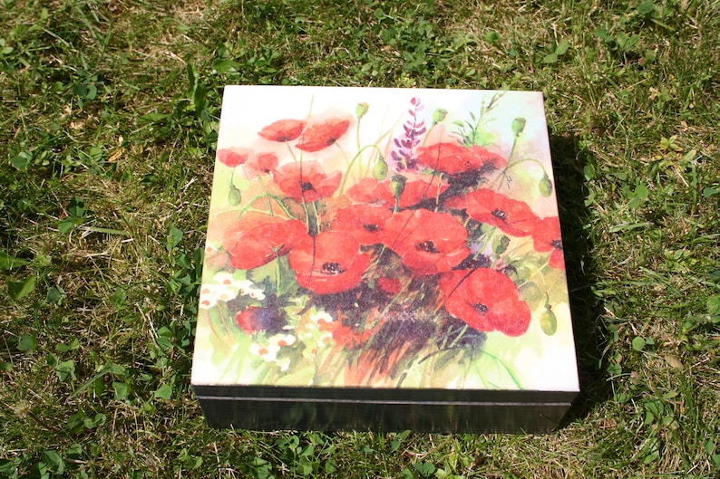 Wooden Box Poppy Flowers Box Poppies Keepsake Box Jewerly - Etsy