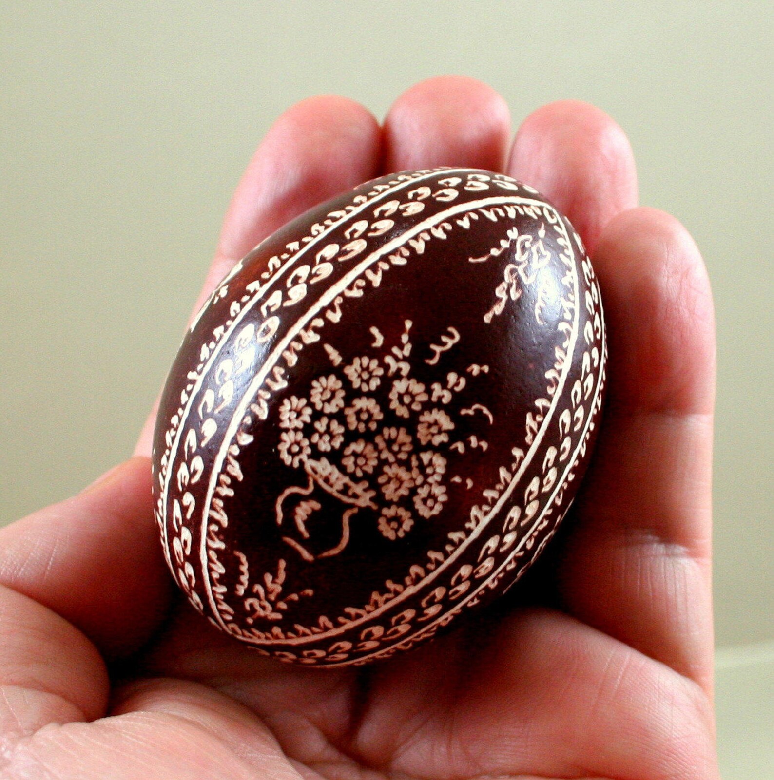 Handmade Pysanka Easter Egg, Scratch Art, Naturally Dyed - Etsy