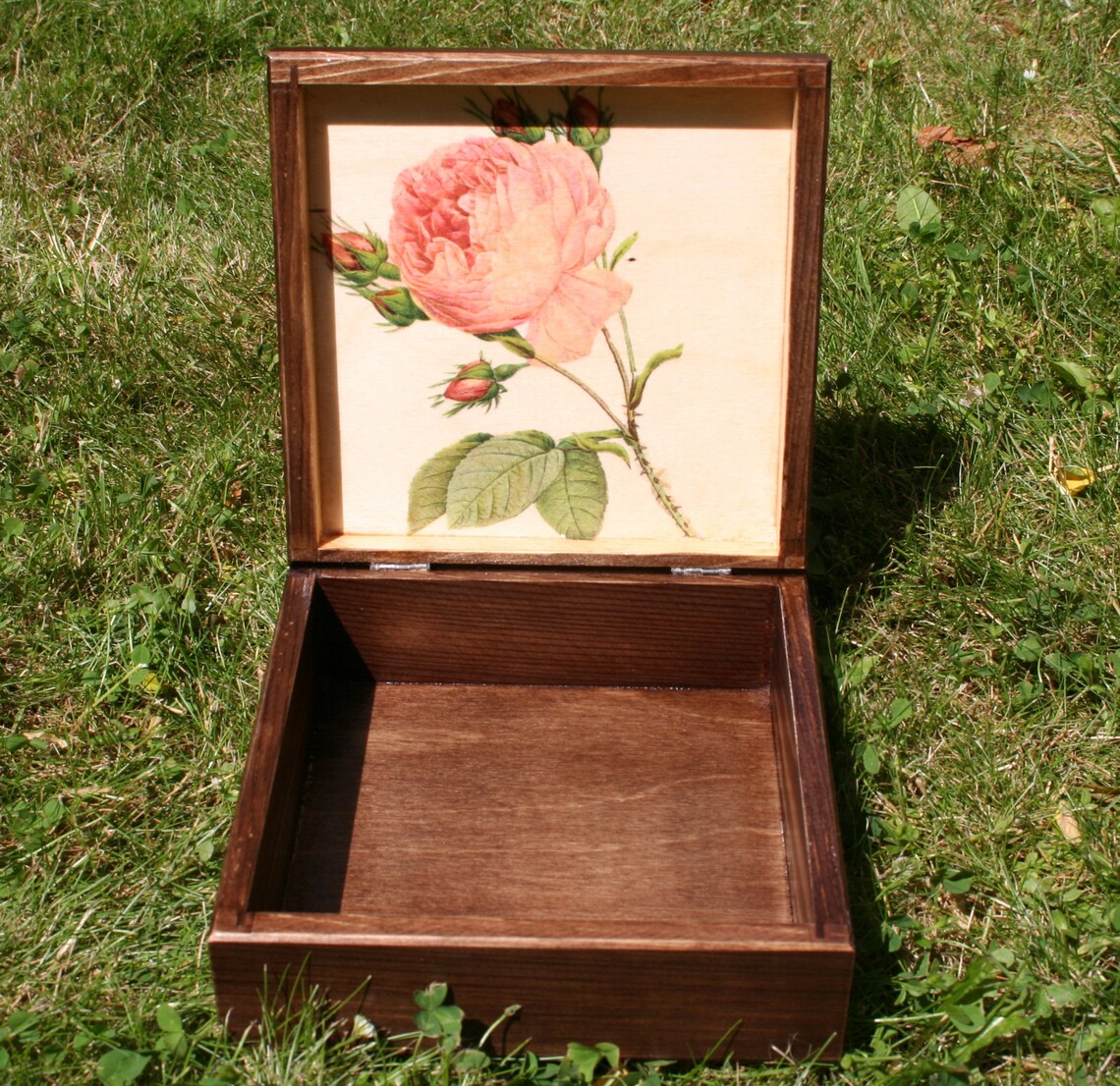 Wooden Box With Roses Floral Box Rose Design Box Keepsake - Etsy