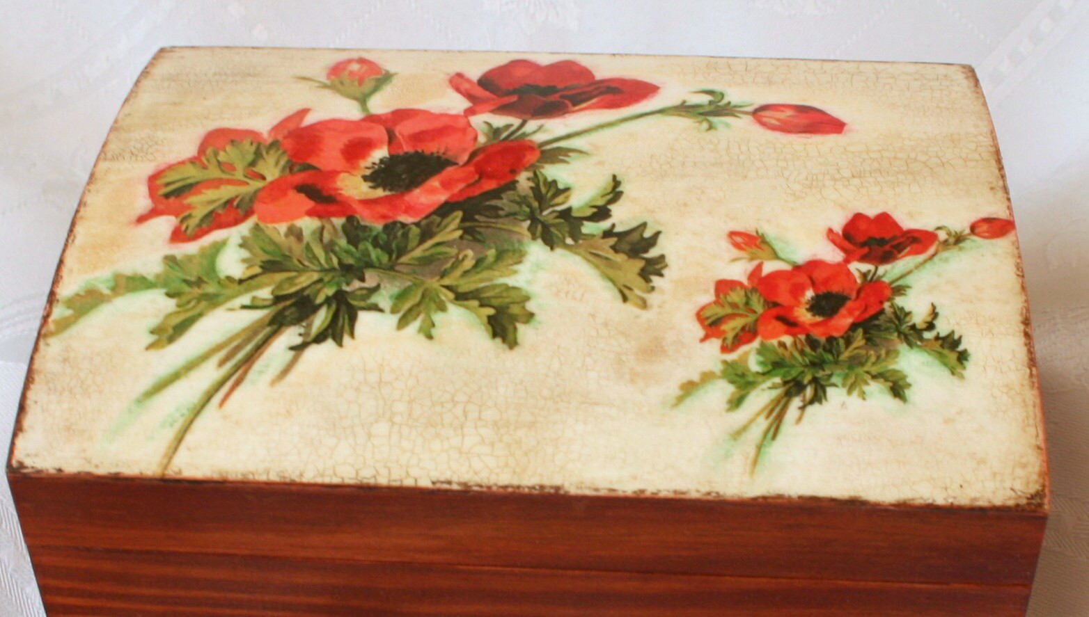 Jewelry Box With Poppy Flowers Chest of Drawers With Mirror | Etsy