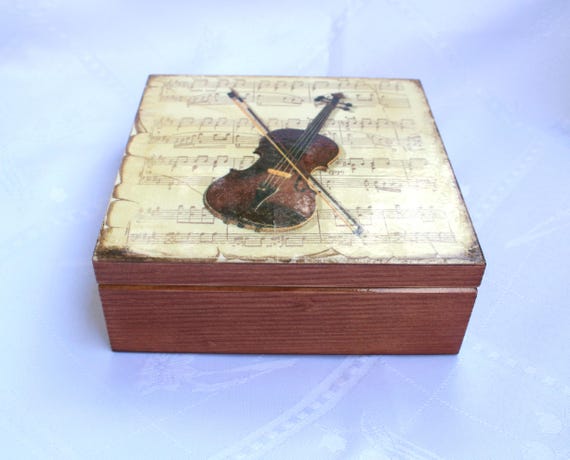 Wooden Box Violin Vintage Style Box Keepsake Box Jewelry - Etsy