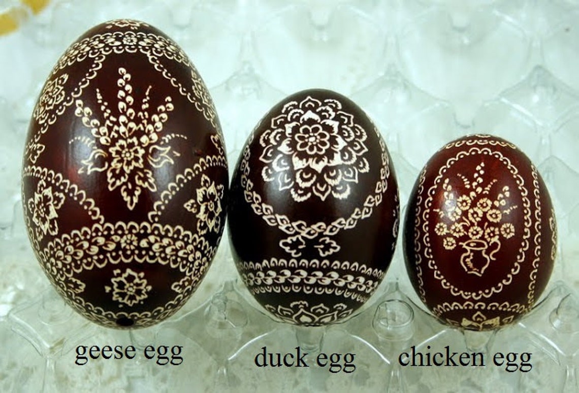 Easter egg real goose egg pysanky eggs unique art home | Etsy