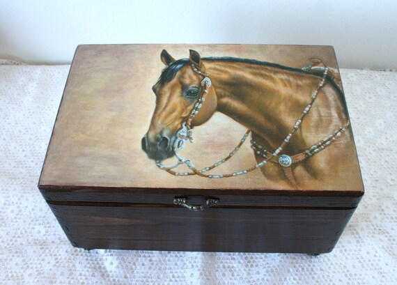 Large Horse Box Wooden Keepsake Box Jewelry Horse Box | Etsy