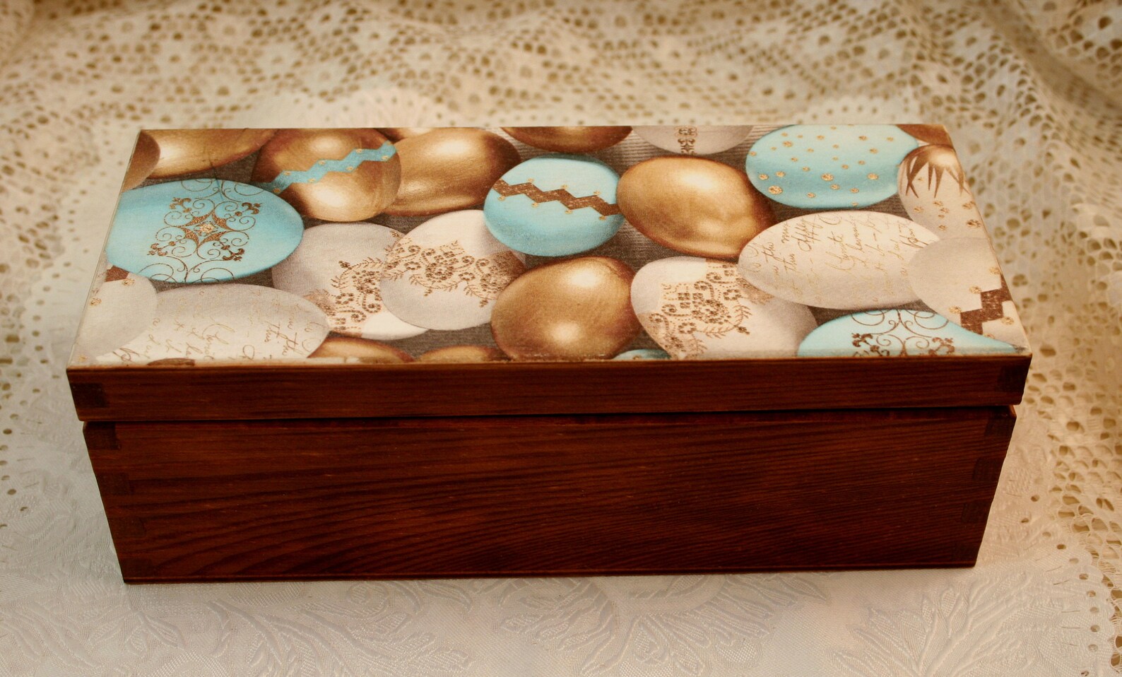 Three Pysanky With Wooden Box Easter Eggs on Real Hen Eggs - Etsy