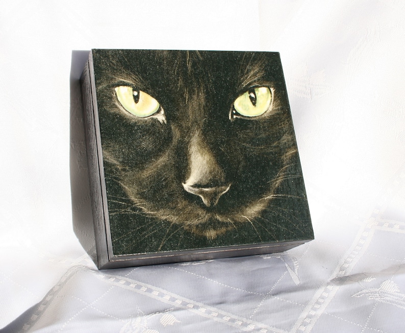 Jewelry Box Black Cat Box for Cat Lover Wood Box Black Cat - Etsy