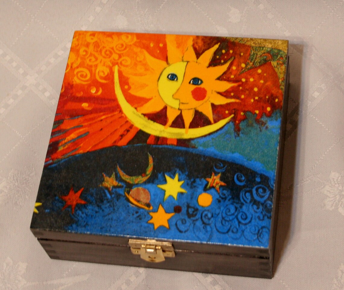 Wooden Box Galaxy Keepsake Box Idea Gifts Casket for - Etsy