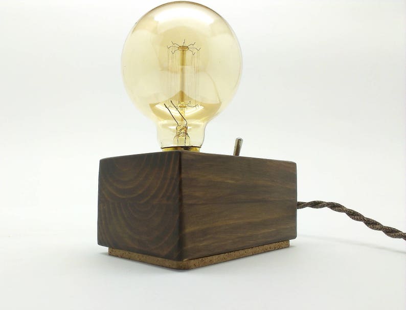 Edison Wooden Table Lamp Edison Bulb Rustic Decor Retro Style - Etsy