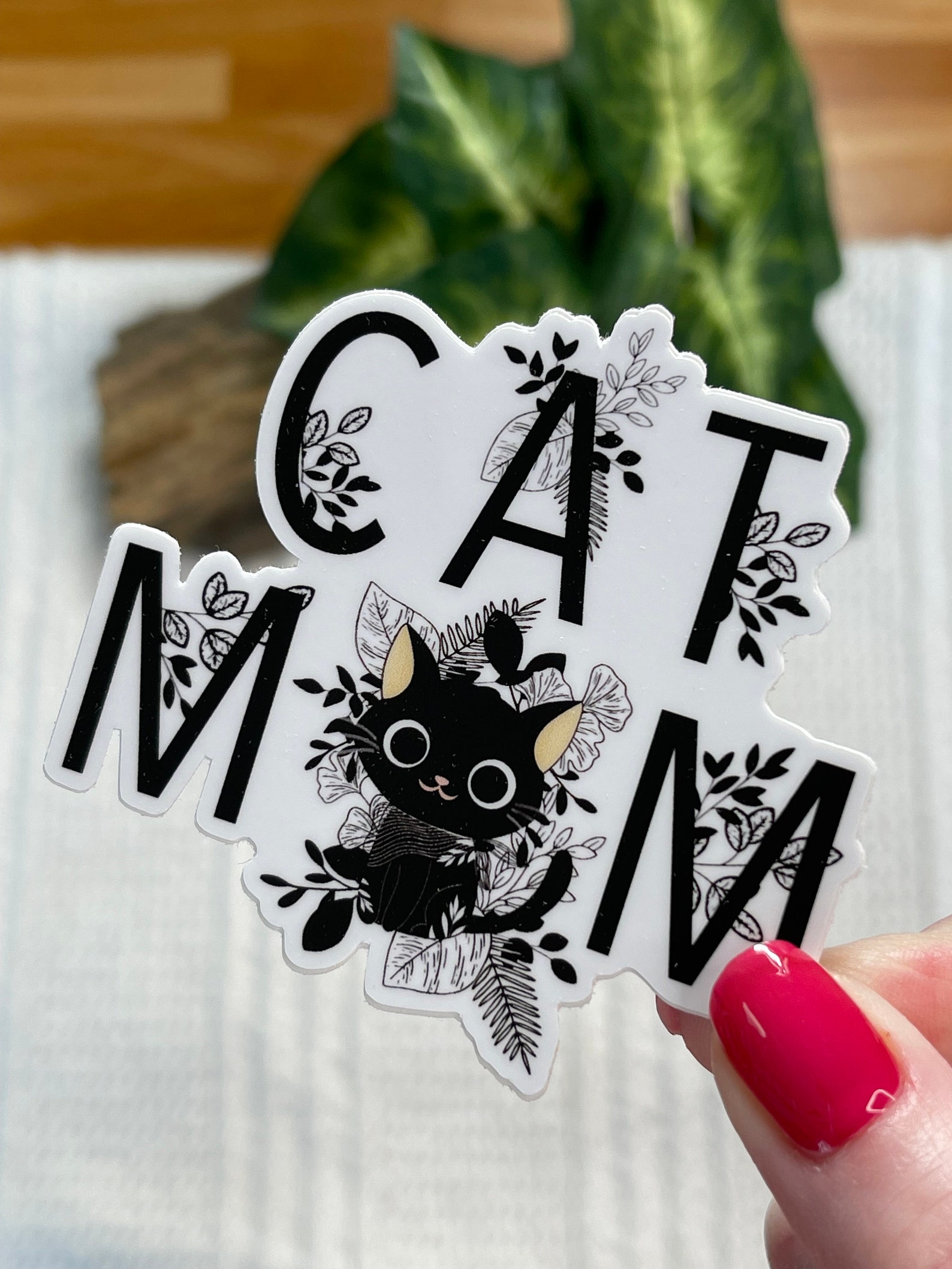 Cat Mom Stickers, Cat Paw Sticker, Cat Mom Vinyl Sticker, Cute Cat ...