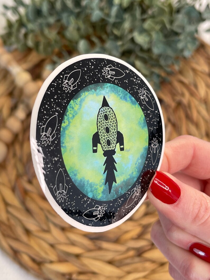Rocket Ship Sticker Space Sticker Galaxy Spaceship Rocket - Etsy